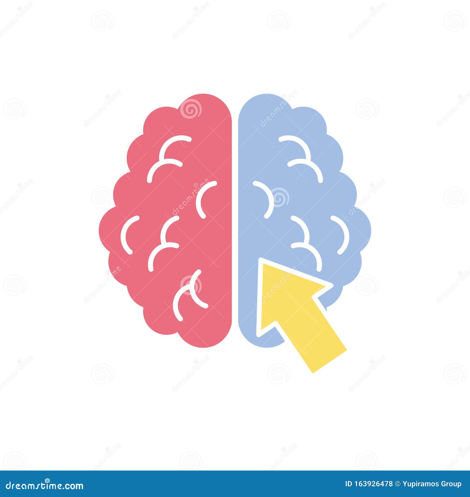 Brain School Education Learning Flat Style Stock Vector - Illustration ...