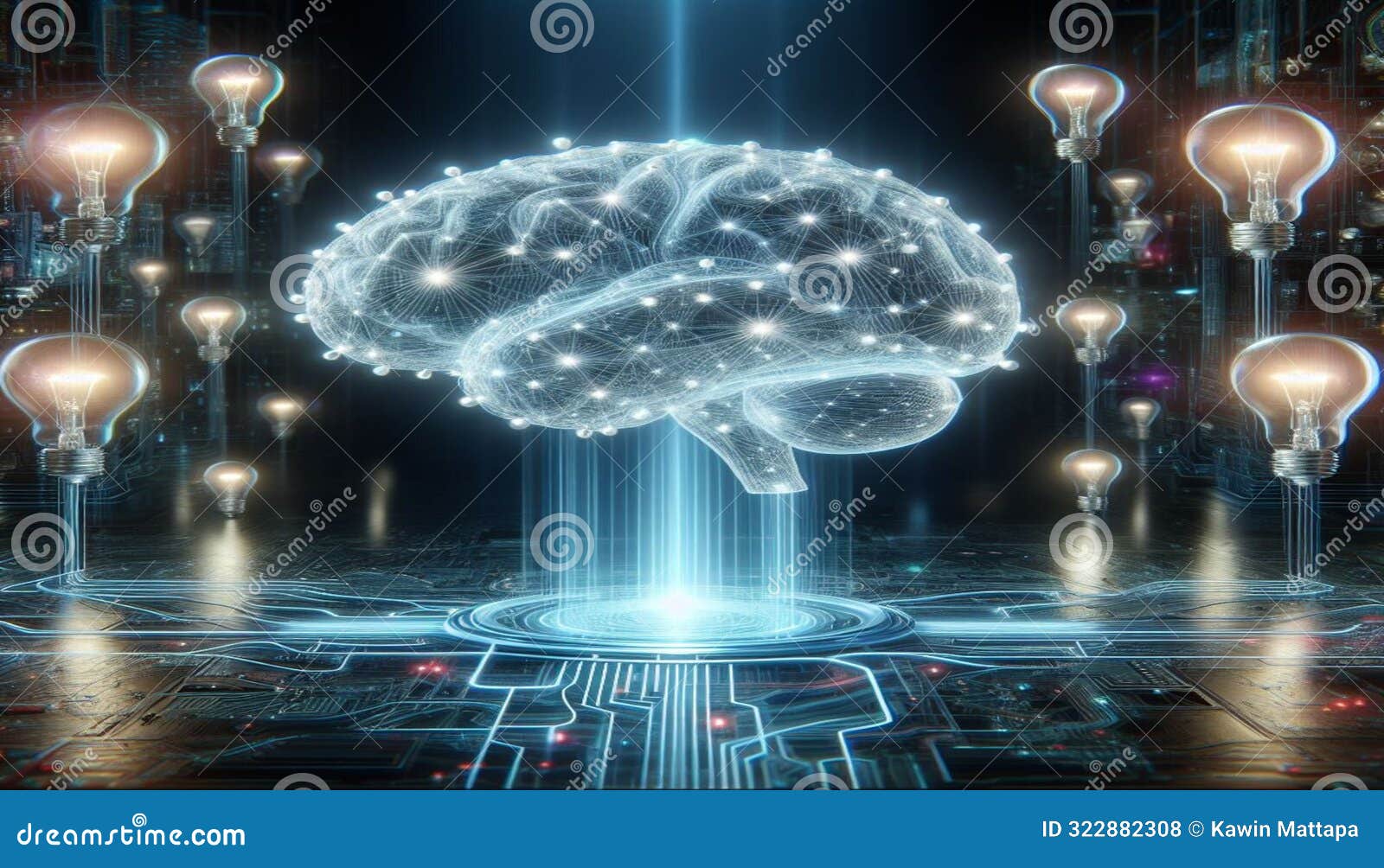 Brain Sci-fi Ideas Background Stock Illustration - Illustration of ...