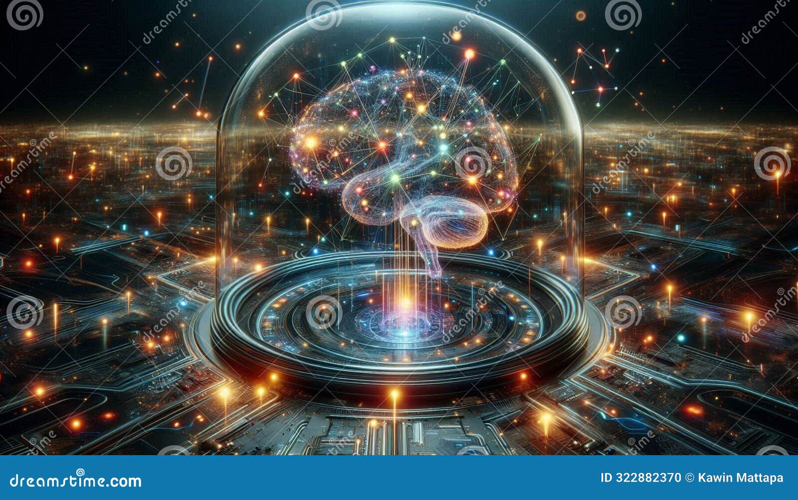 Brain Sci-fi Ideas Background Stock Illustration - Illustration of ...