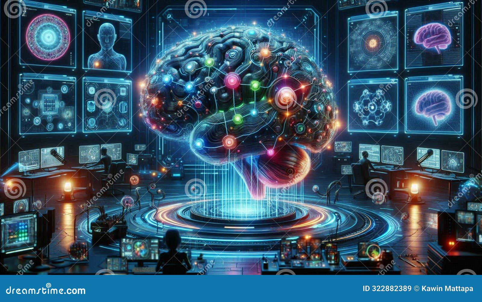 Brain Sci-fi Ideas Background Stock Illustration - Illustration of ...
