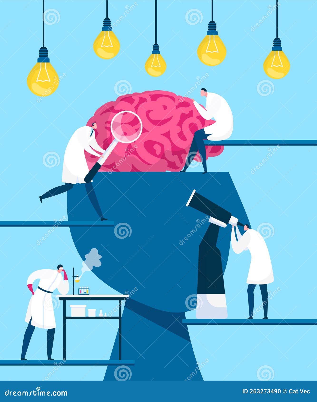 Brain Searching Idea, Discovery Vector Illustration. Intelligence and ...