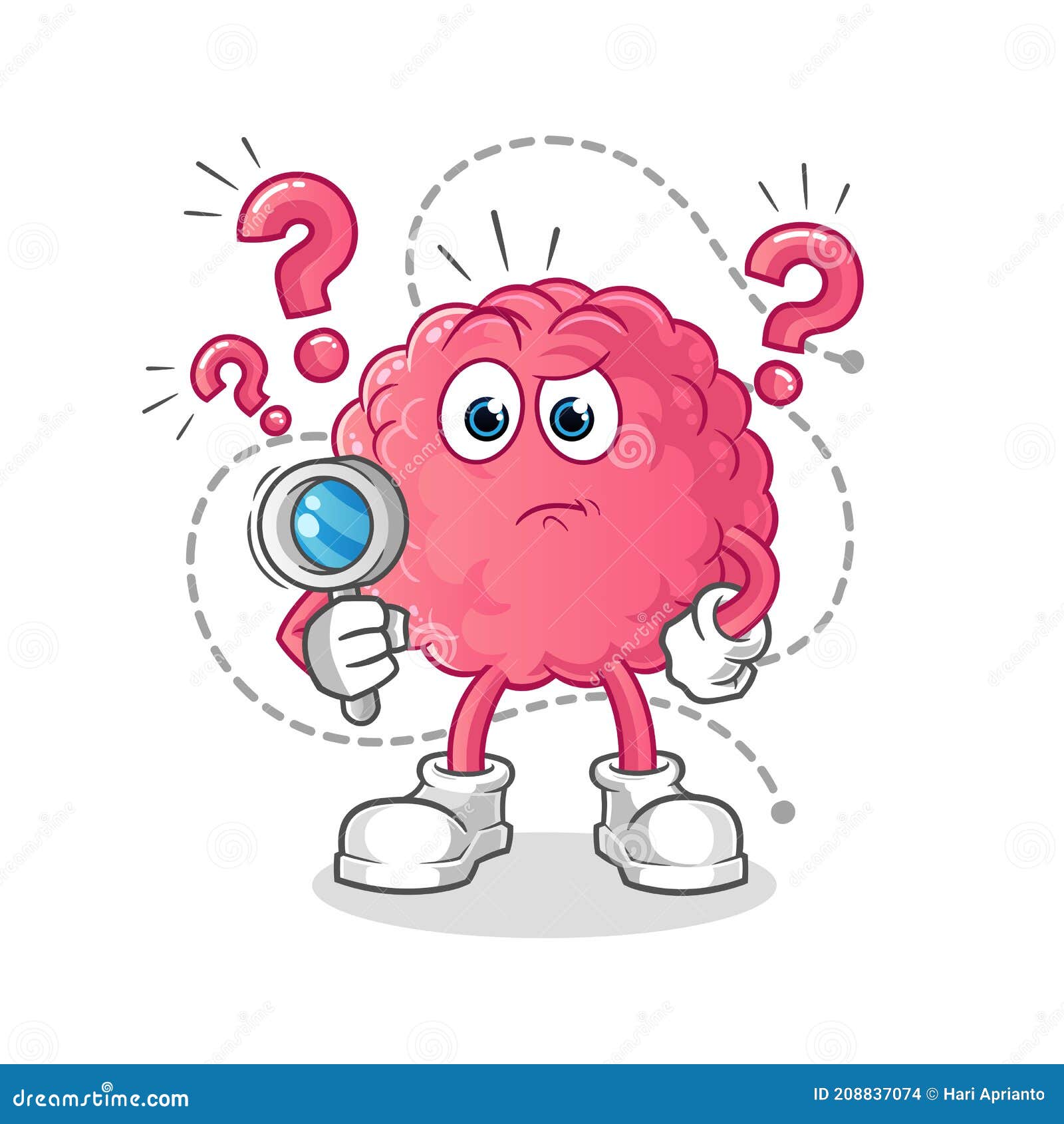 Brain Brain Searching Illustration. Character Vector Stock Vector ...