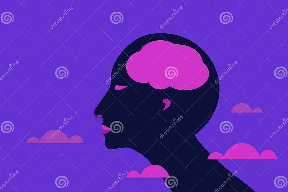 Illustration of a Human Brain Connecting To the Senses and the ...