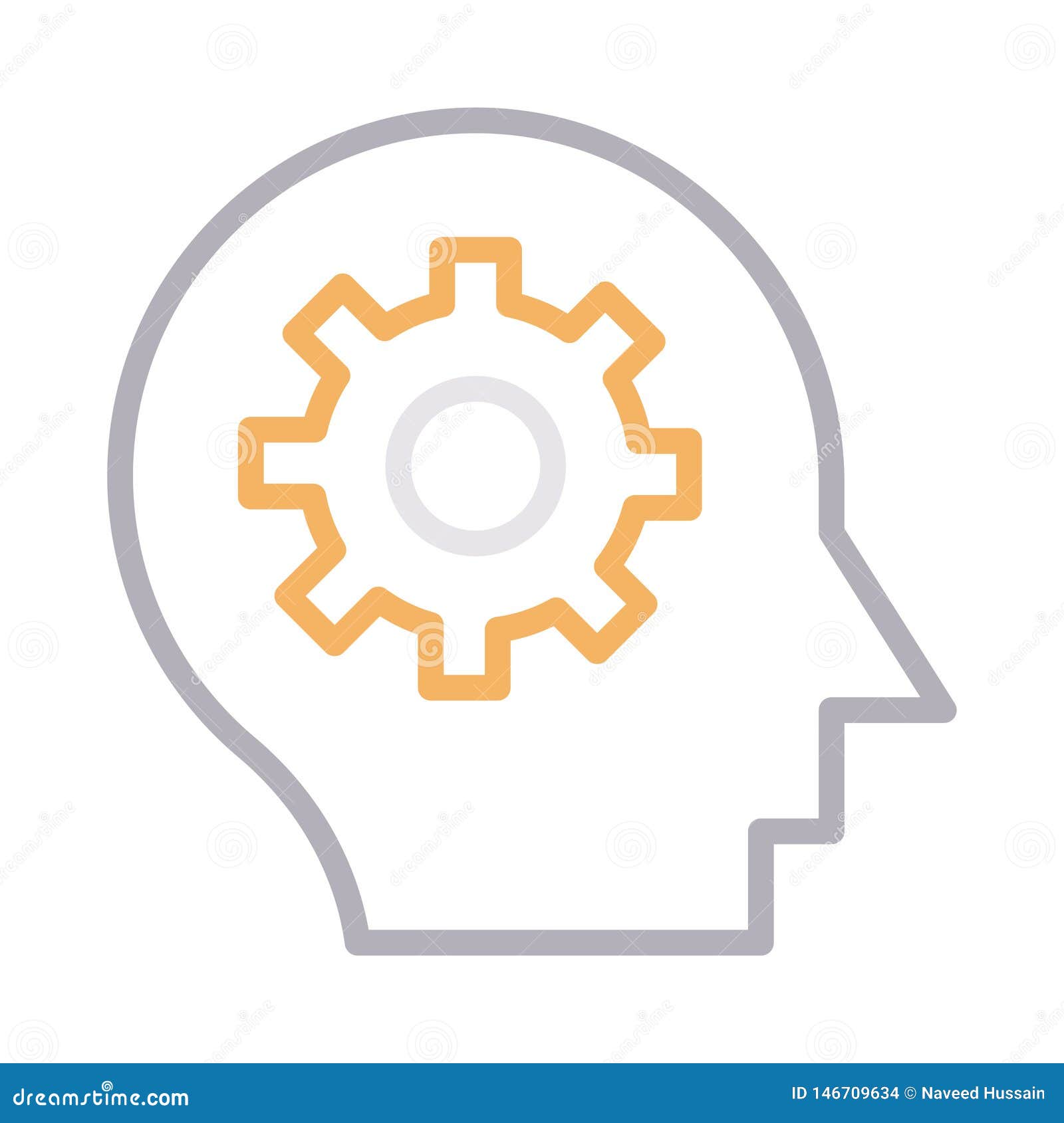Brain Setting Thin Line Color Vector Icon Stock Vector - Illustration ...