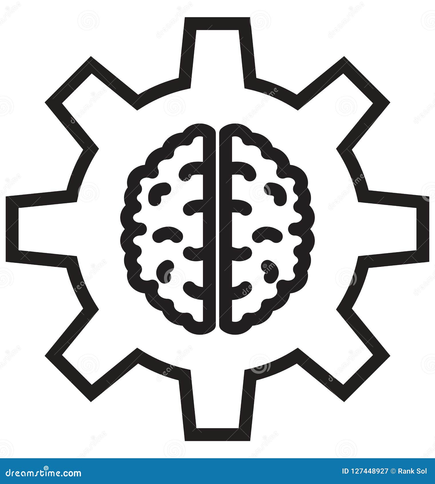Brain Settings, Brainstorming Line Isolated Vector Icon Can Be Easily ...