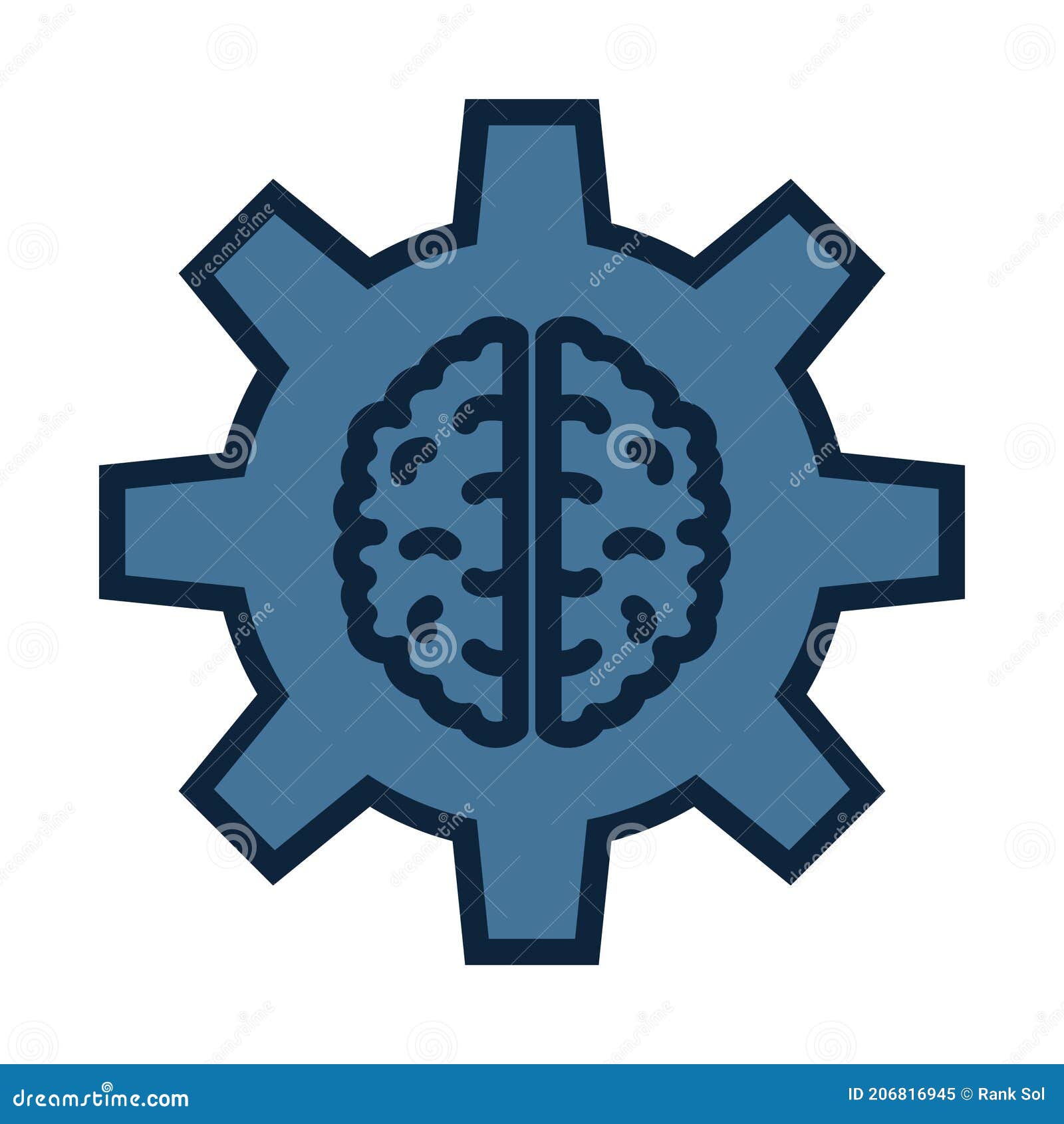 Brain Settings, Brainstorming Line Isolated Icon Can Be Easily Modified ...