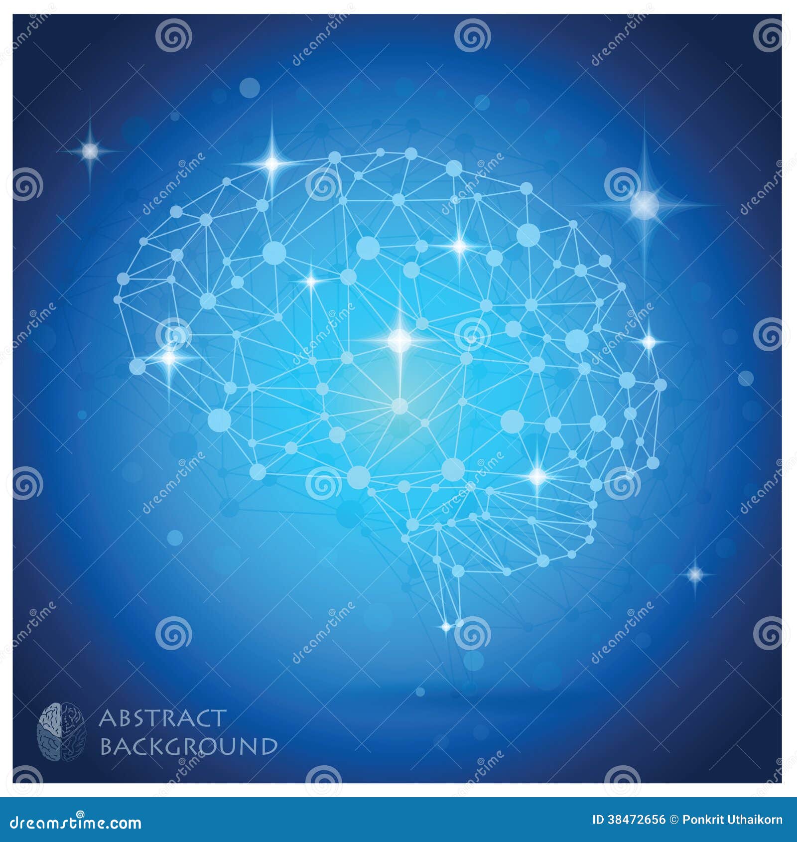Brain Shape Abstract Geometric Background Stock Vector - Illustration ...
