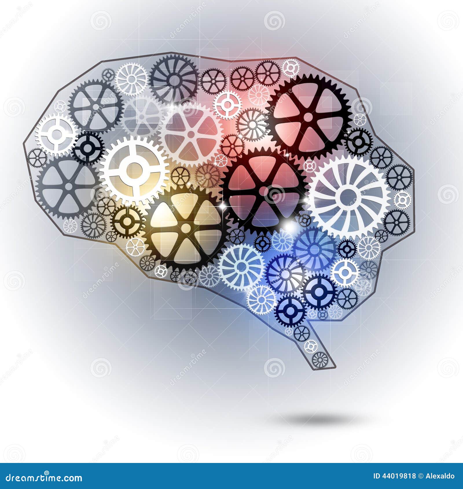 Brain Shape Gears stock illustration. Illustration of digital - 44019818
