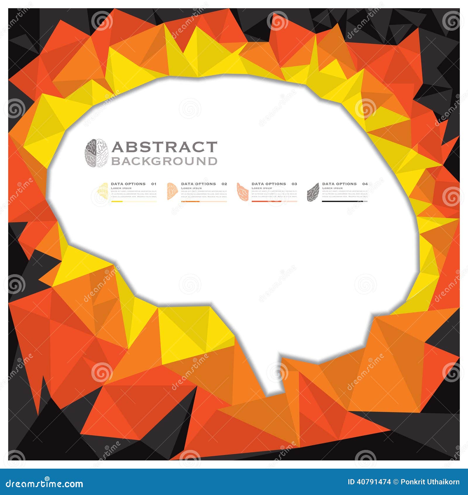 Brain Shape Geometric Abstract Background Ilustración del Vector ...
