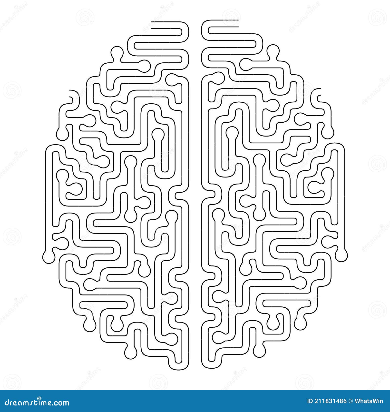 Brain Shape Maze Vector Design. Making Decision Concept Stock Vector ...