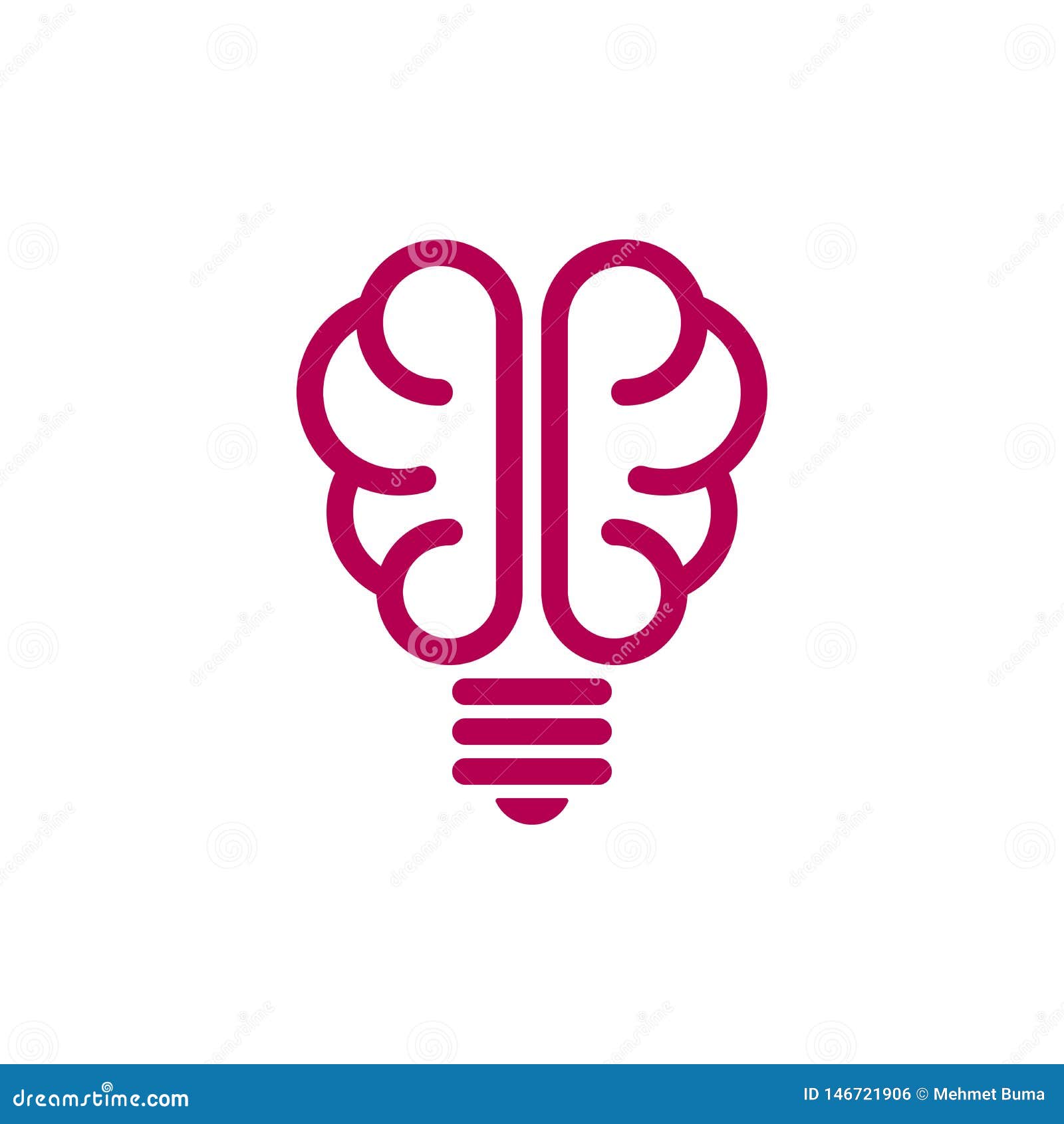 Brain shaped bulb icon stock illustration. Illustration of ...
