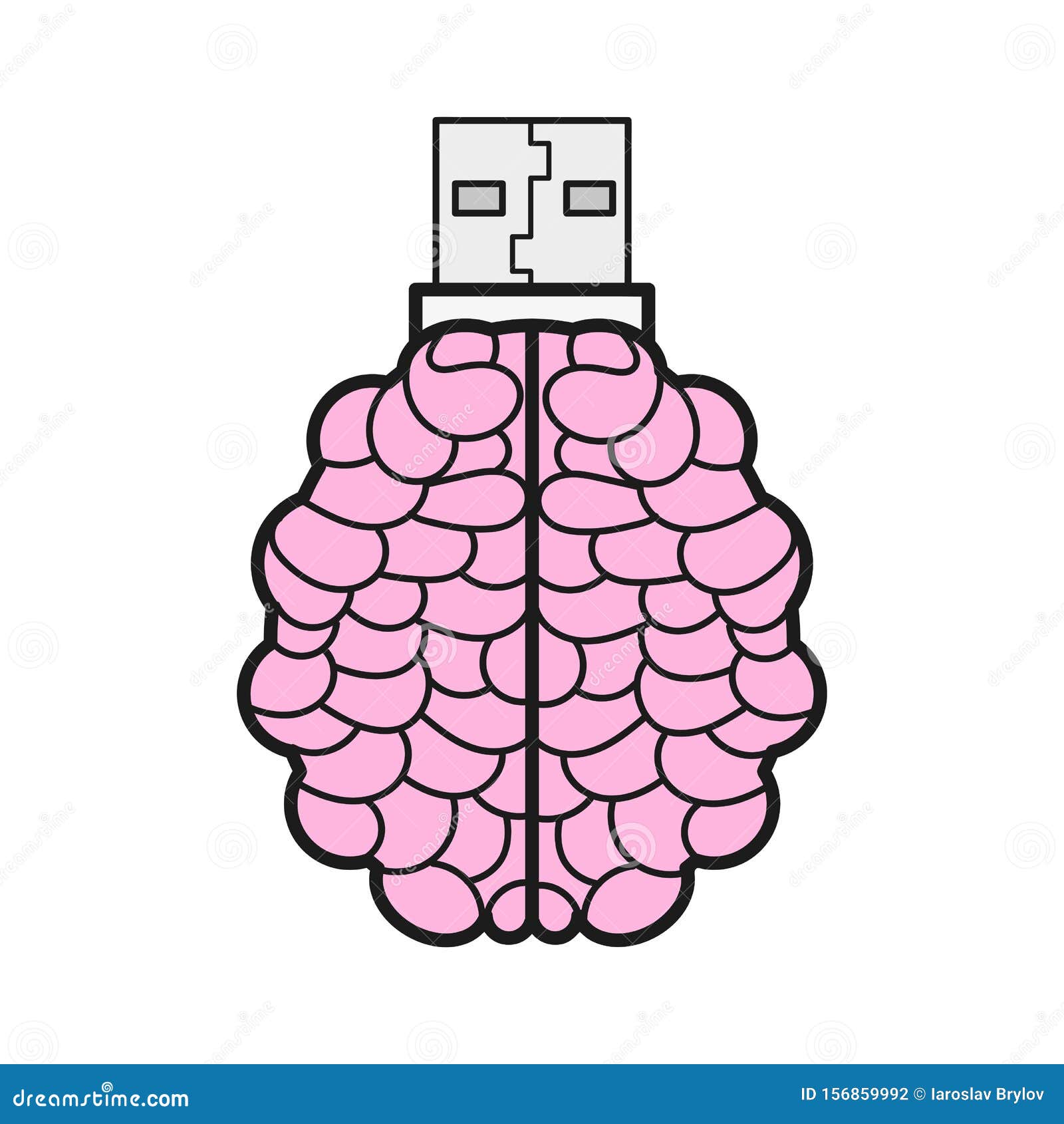 Brain Flash Logo Vector Illustration | CartoonDealer.com #111477674