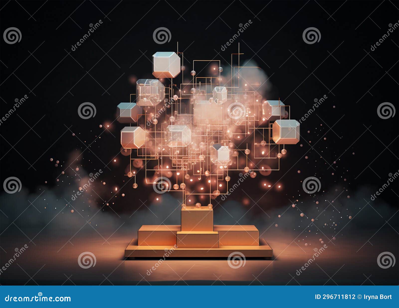Brain Shaped Neural Network Tree Stock Illustration - Illustration of ...