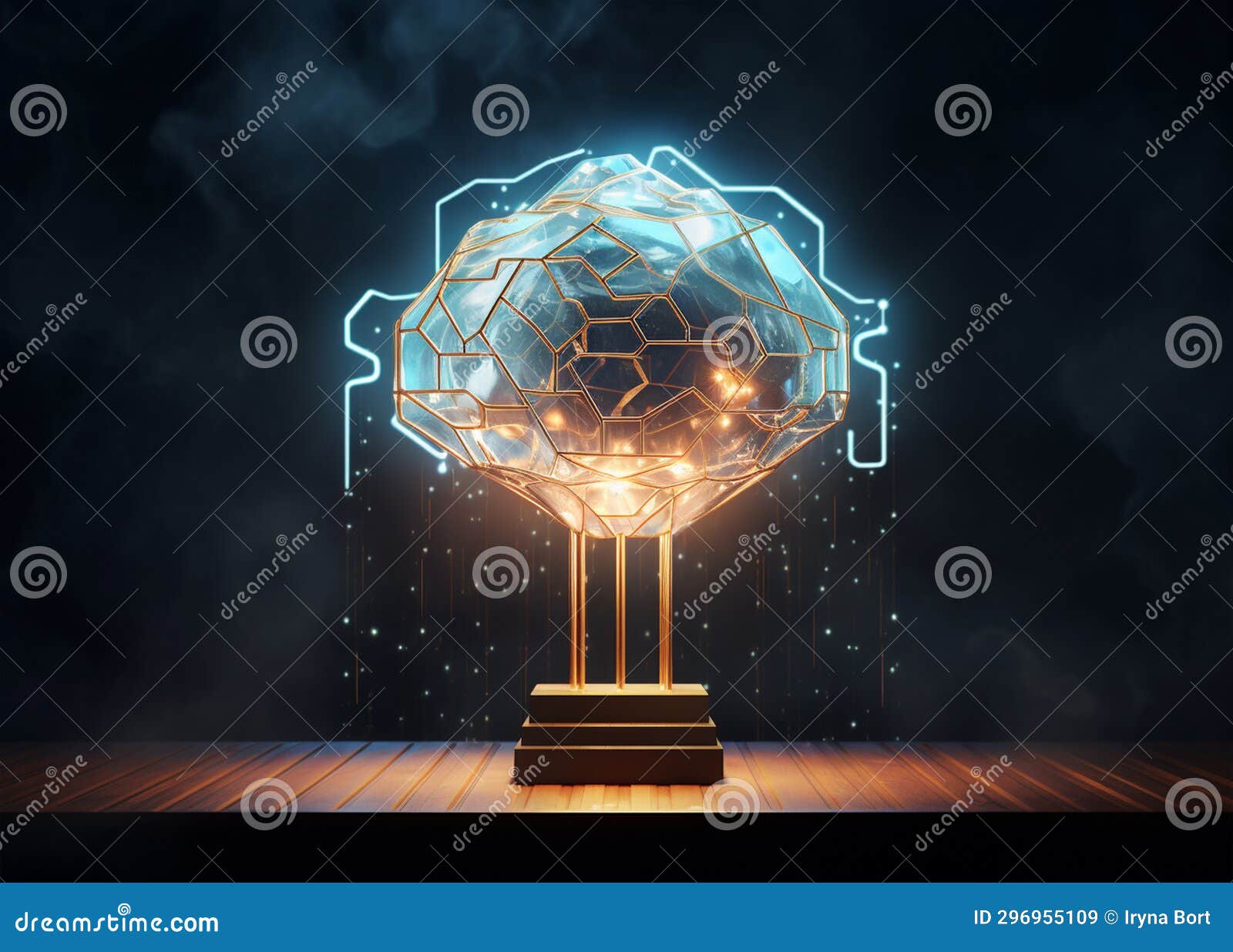 Brain Shaped Neural Network Tree Stock Illustration - Illustration of ...