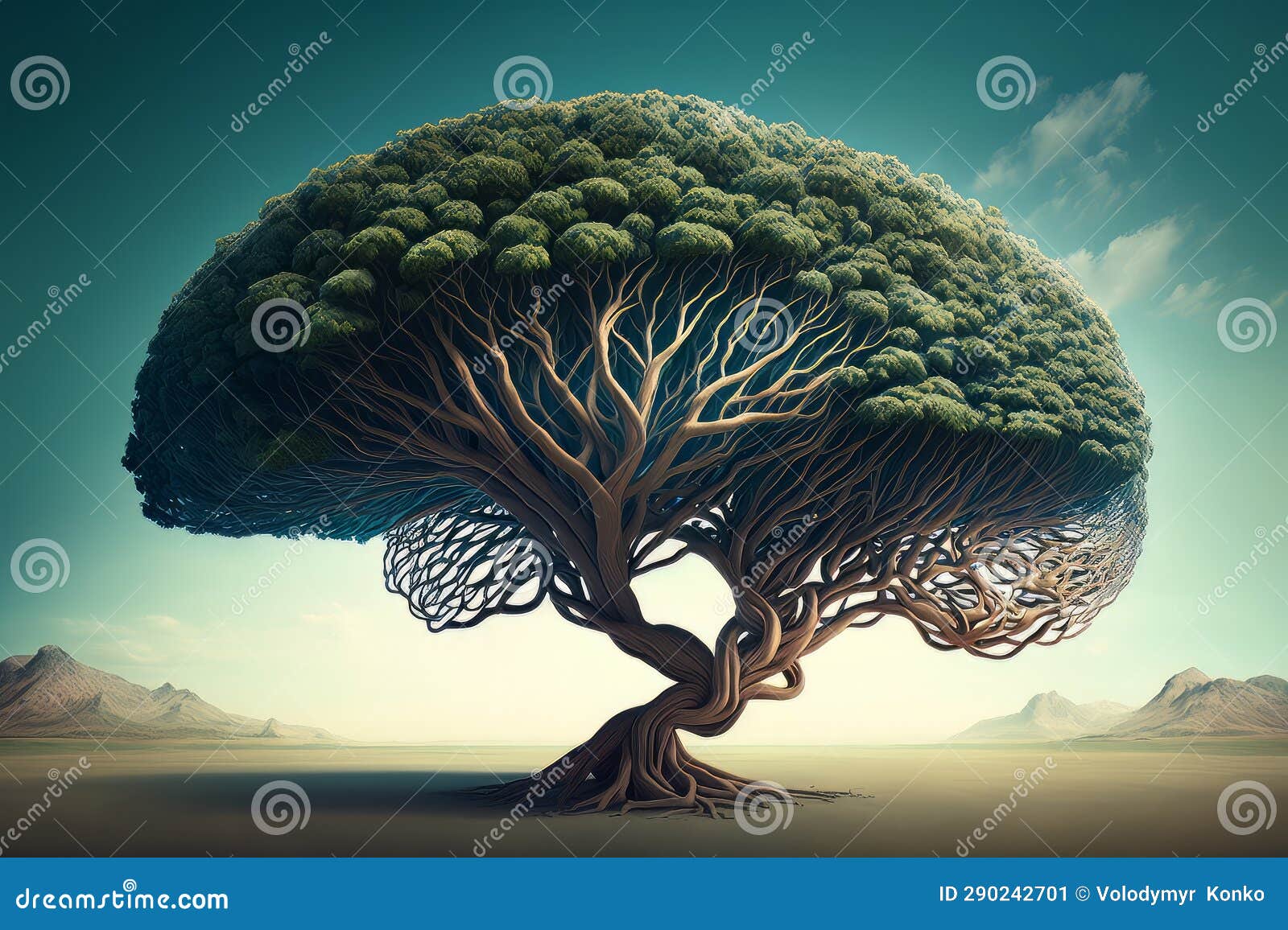 Brain Shaping Tree. Symbolizing Emotional Intelligence. Generative Ai ...