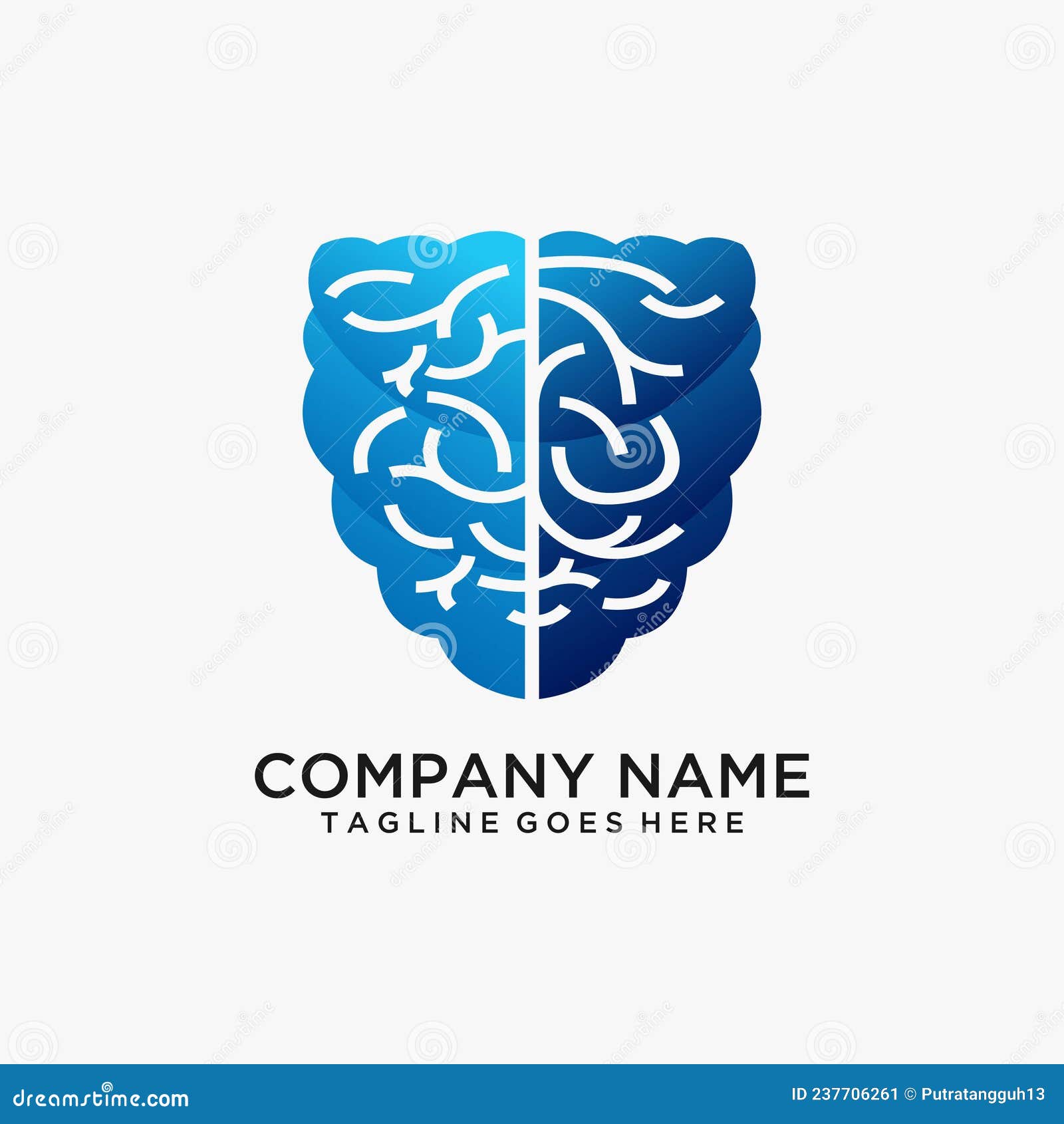 Brain shield logo design stock vector. Illustration of computer - 237706261