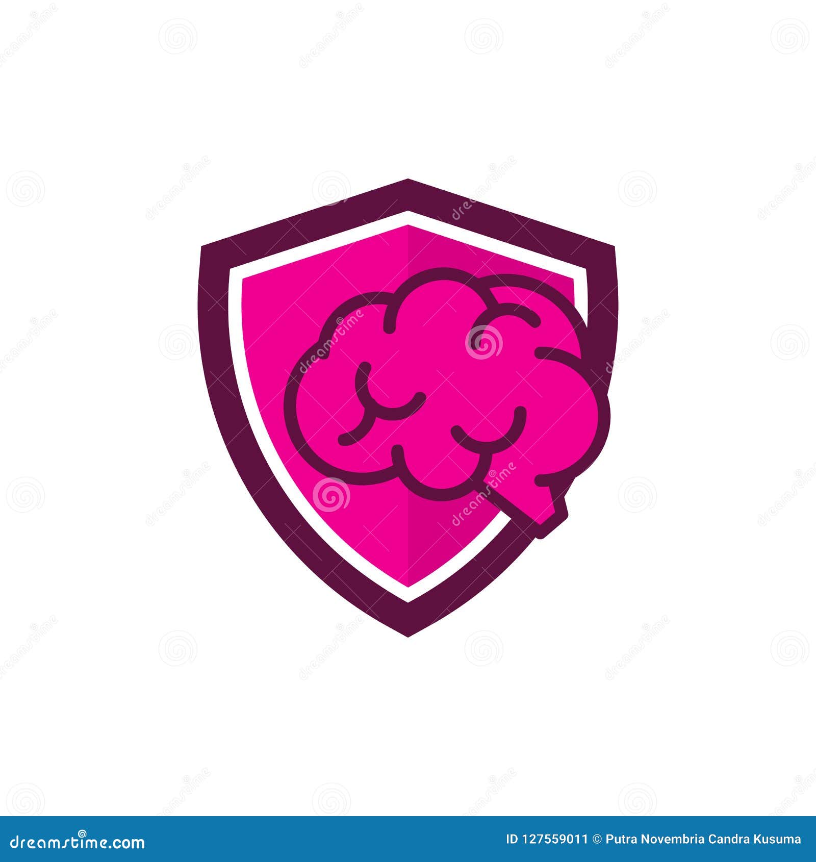 Brain Shield Logo Icon Design Ilustración del Vector - Ilustración de ...