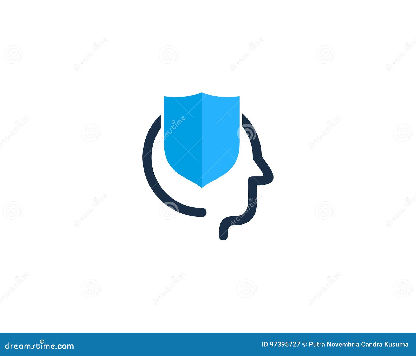 Brain Shield Security Icon Logo Design Element Stock Vector ...