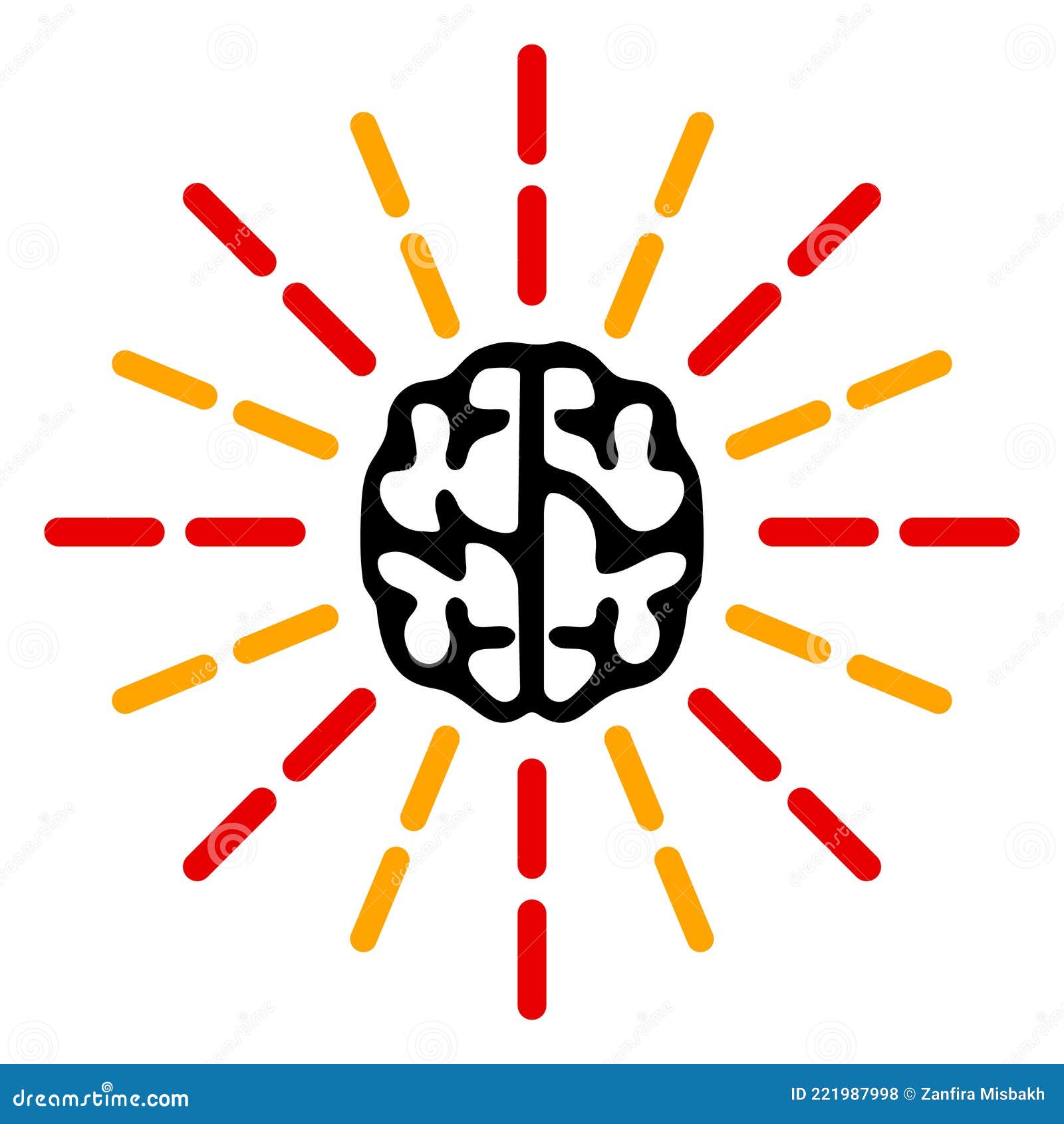 Brain Shine Raster Icon Illustration Stock Illustration - Illustration ...