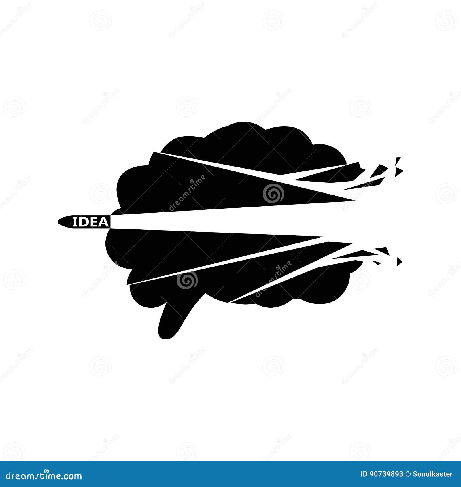Brain Shot Idea Icon. Creative Thinking Concept Vector Template Stock ...