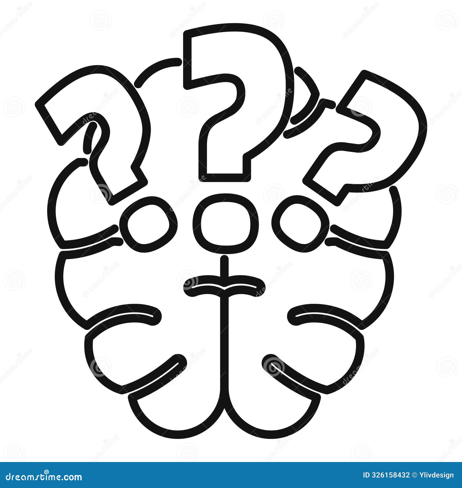Brain Showing Confusion with Question Marks Appearing Stock Vector ...