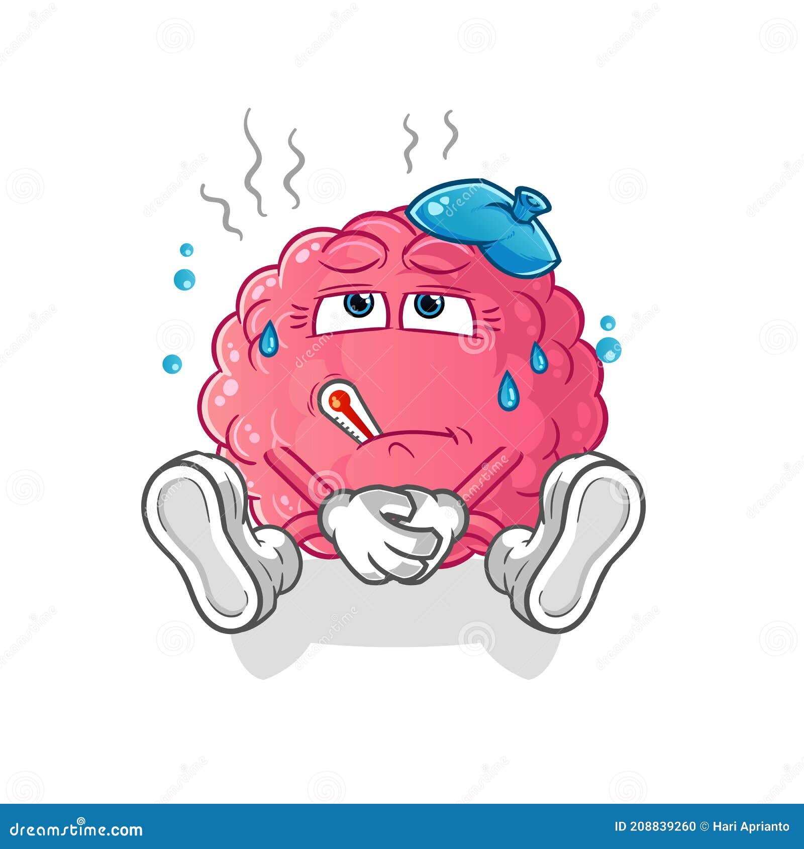 Brain Sick Vector. Cartoon Character Stock Vector - Illustration of ...