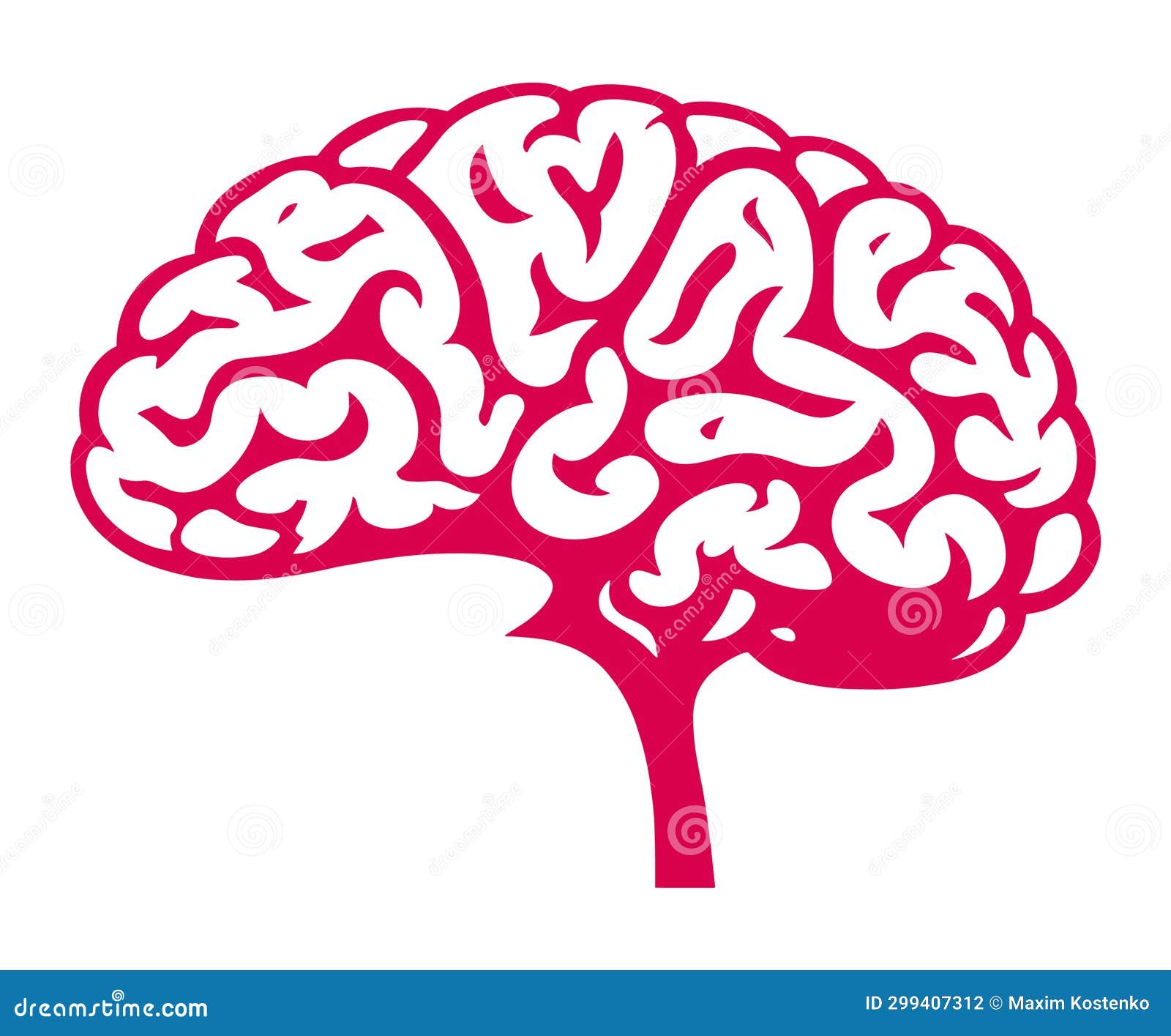 Brain Side View Vector Logo. Stock Vector - Illustration of medicine ...