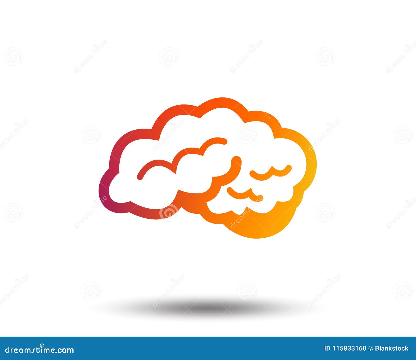 Brain Sign Icon. Intelligent Smart Mind. Stock Vector - Illustration of ...