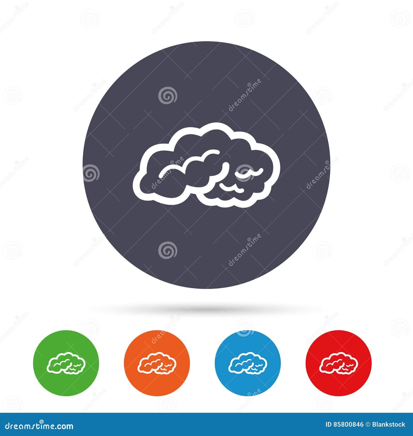 Brain Sign Icon. Intelligent Smart Mind. Stock Vector - Illustration of ...