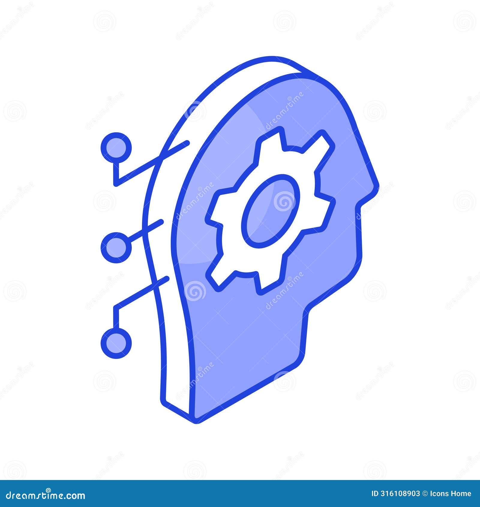 Brain Simulation, Artificial Intelligence Icon, Premium Vector Stock ...