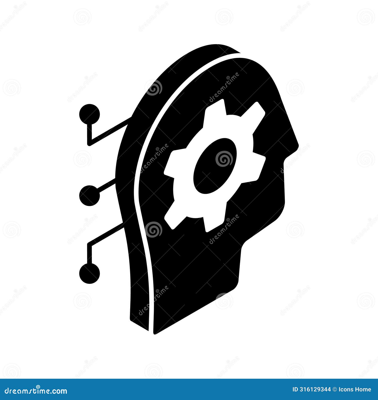 Brain Simulation, Artificial Intelligence Icon, Premium Vector Stock ...