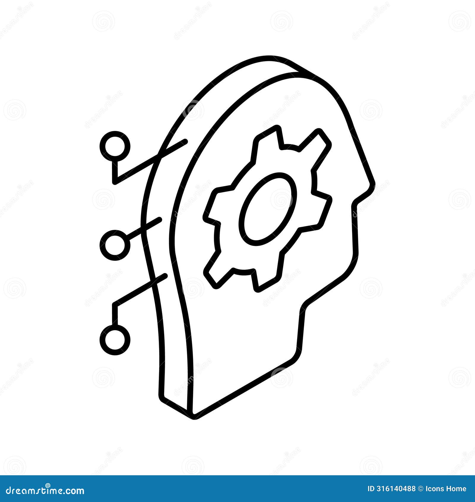 Brain Simulation, Artificial Intelligence Icon, Premium Vector Stock ...