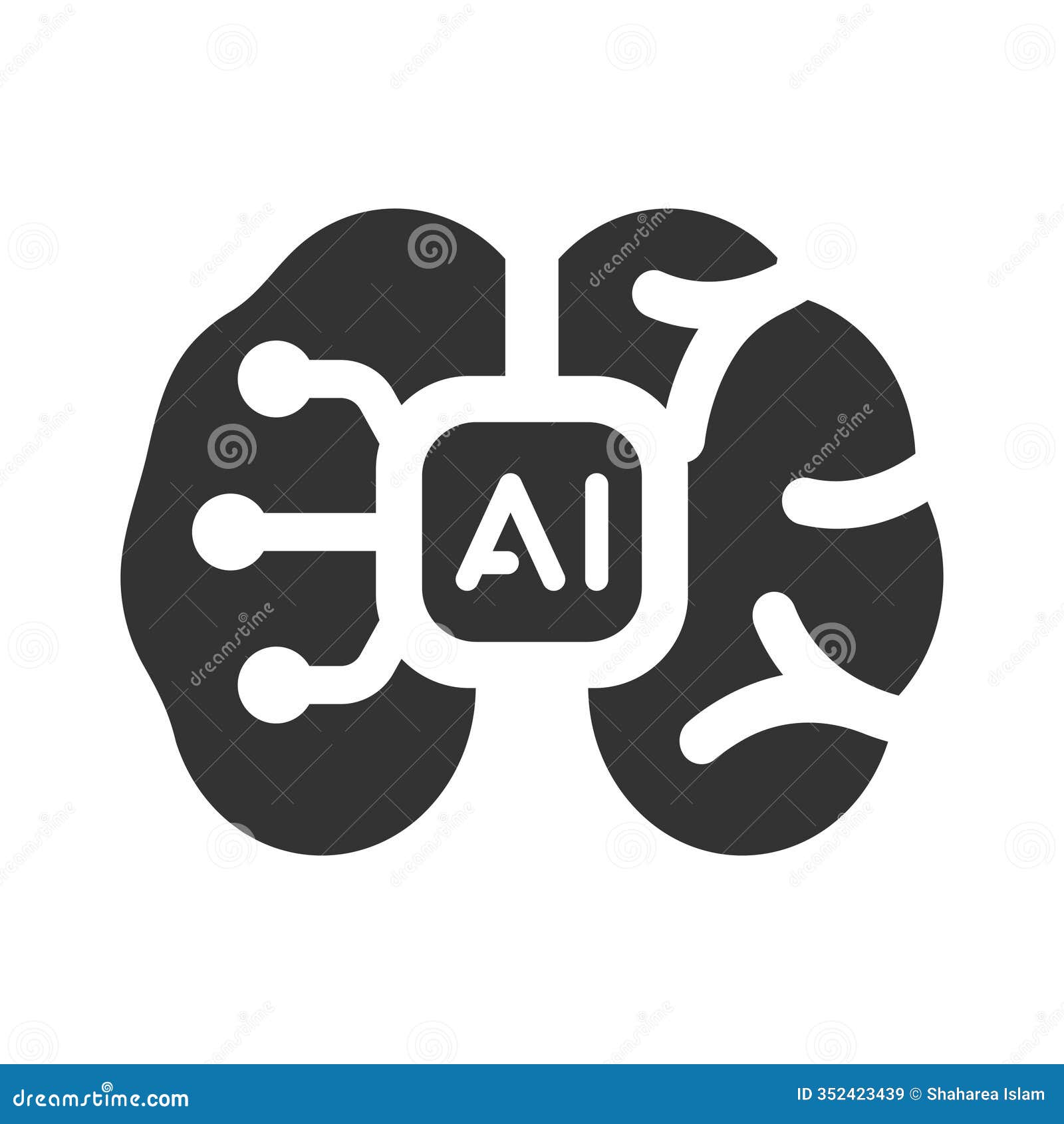 Brain Simulation Icon Vector Illustration | CartoonDealer.com #352423566