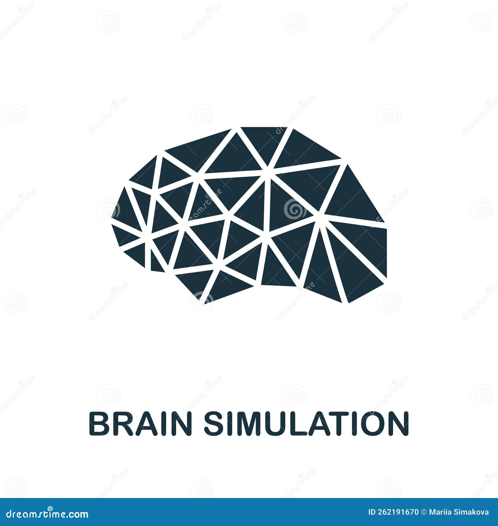 Brain Simulation Icon. Monochrome Simple Smart Technology Icon for ...