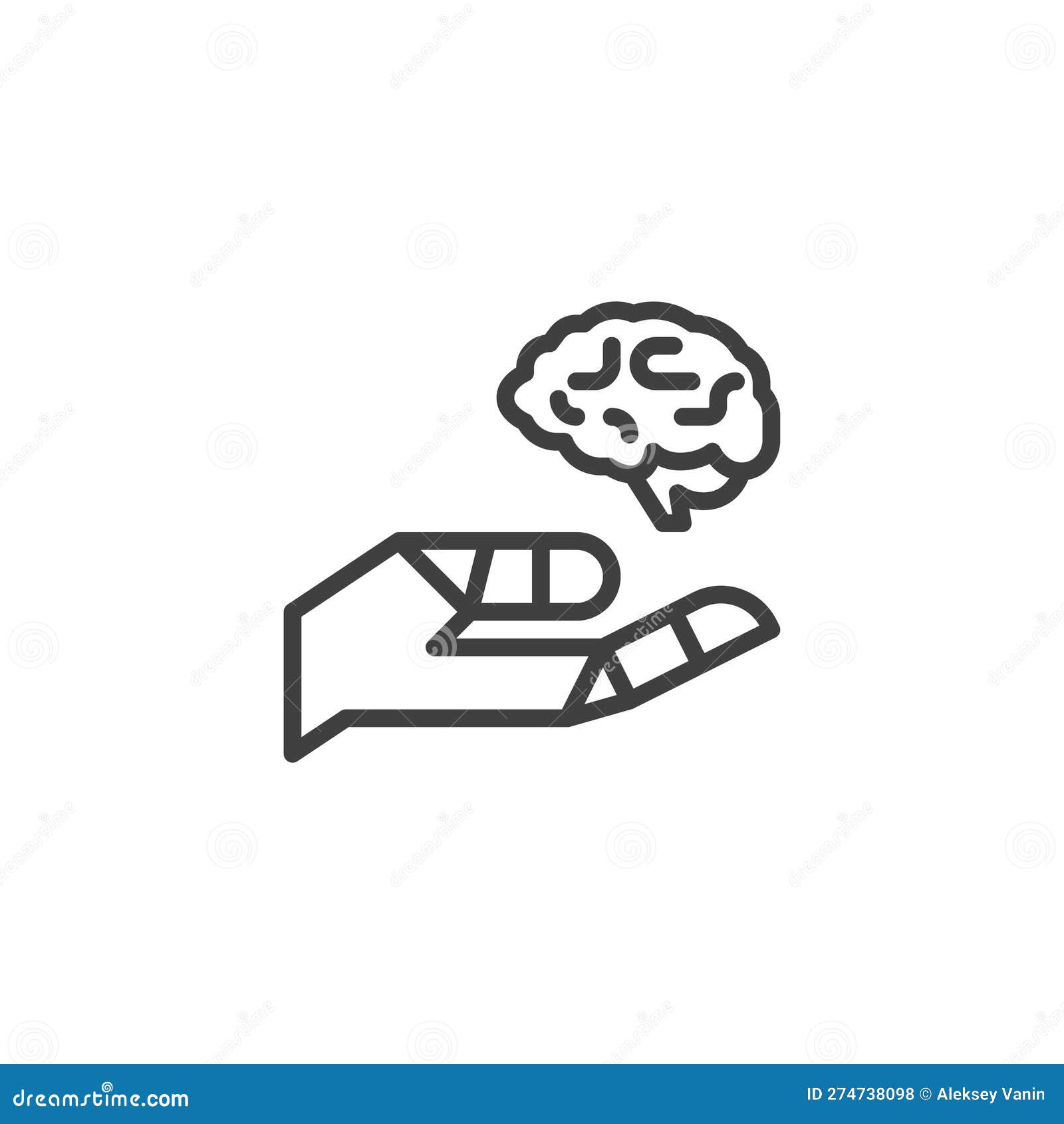 Brain simulation line icon stock vector. Illustration of line - 274738098