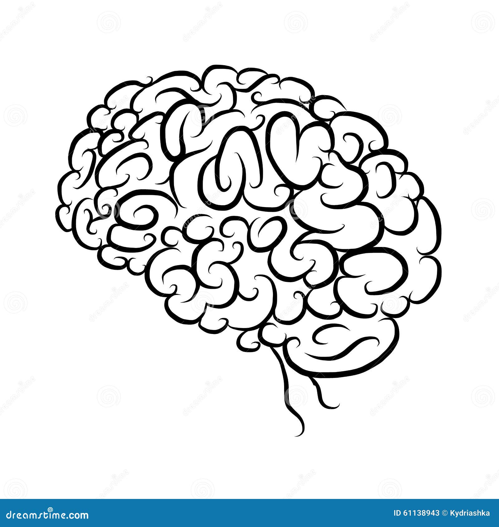 Brain, Sketch for Your Design Stock Vector - Illustration of head ...