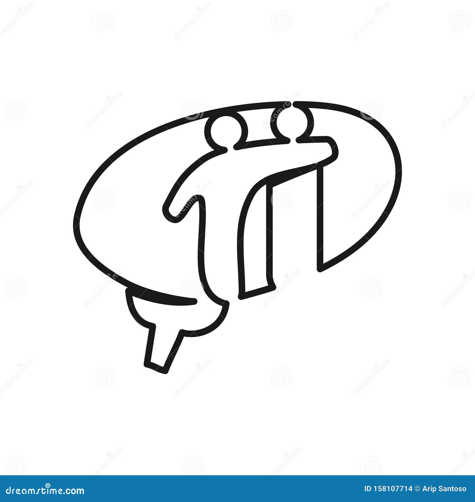 Brain Smart Commitment Teamwork Together Outline Logo Stock Vector ...