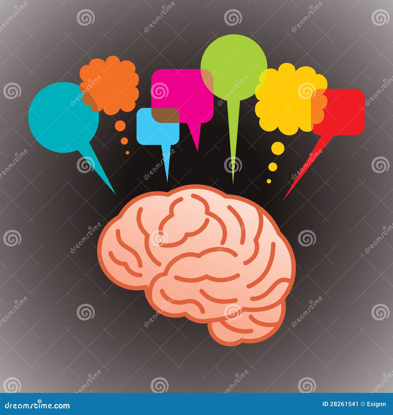 Brain with speech bubble stock vector. Illustration of head - 28261541 Brain with speech bubble stock vector. Illustration of head - 28261541