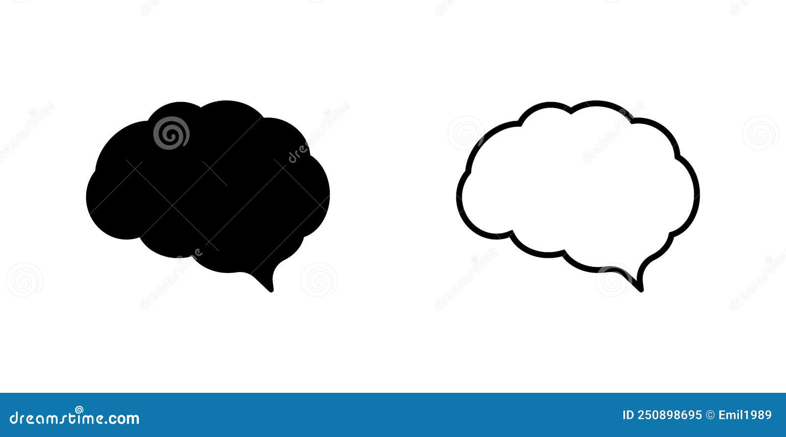 Brain Speech Bubble Icon Symbol Simple Design. Vector Stock Vector ...