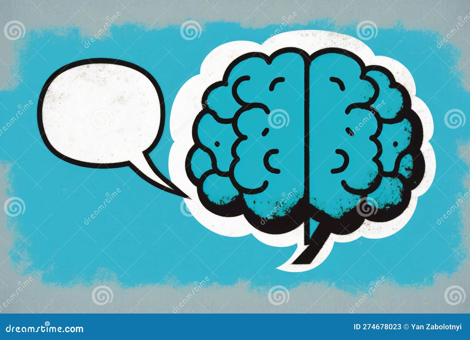 Brain with a Speech Bubble, Representing Communication. Generative AI ...