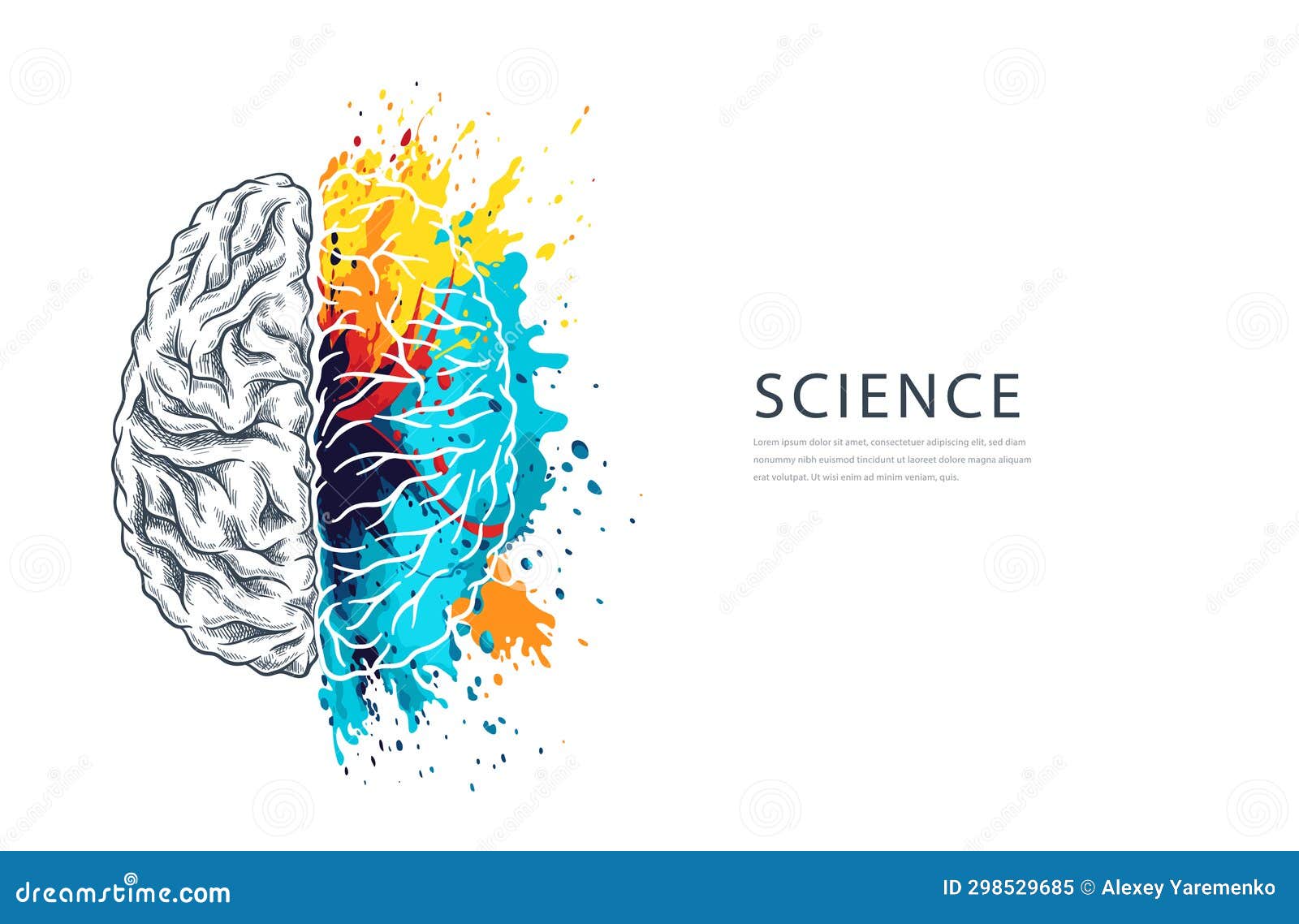 Brain splash vector poster stock vector. Illustration of paint - 298529685