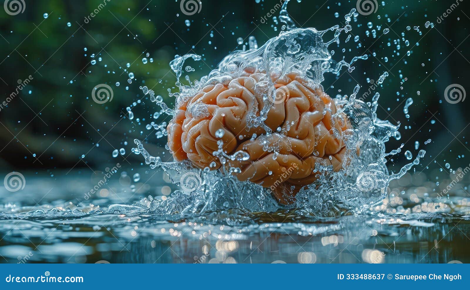 Brain Splashing in Water Conceptual Image Representing Creativity ...