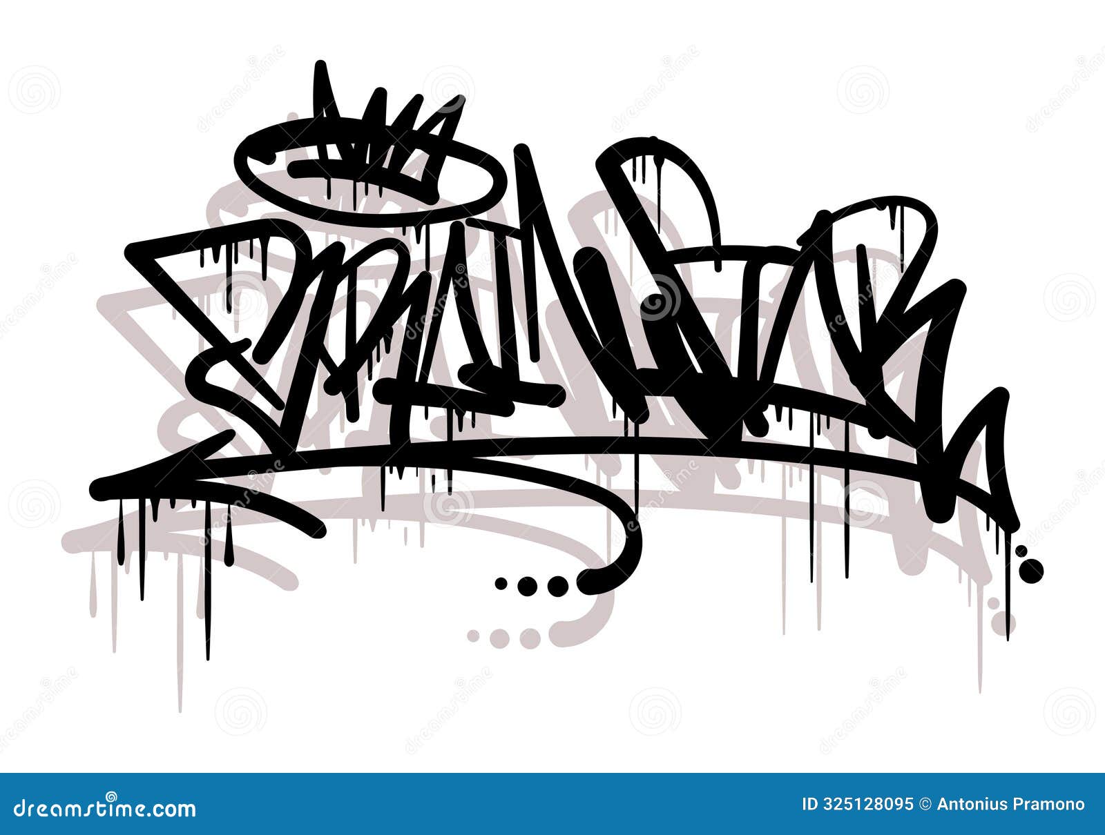 BRAIN STAR Graffiti Tag Style Design Stock Illustration - Illustration ...