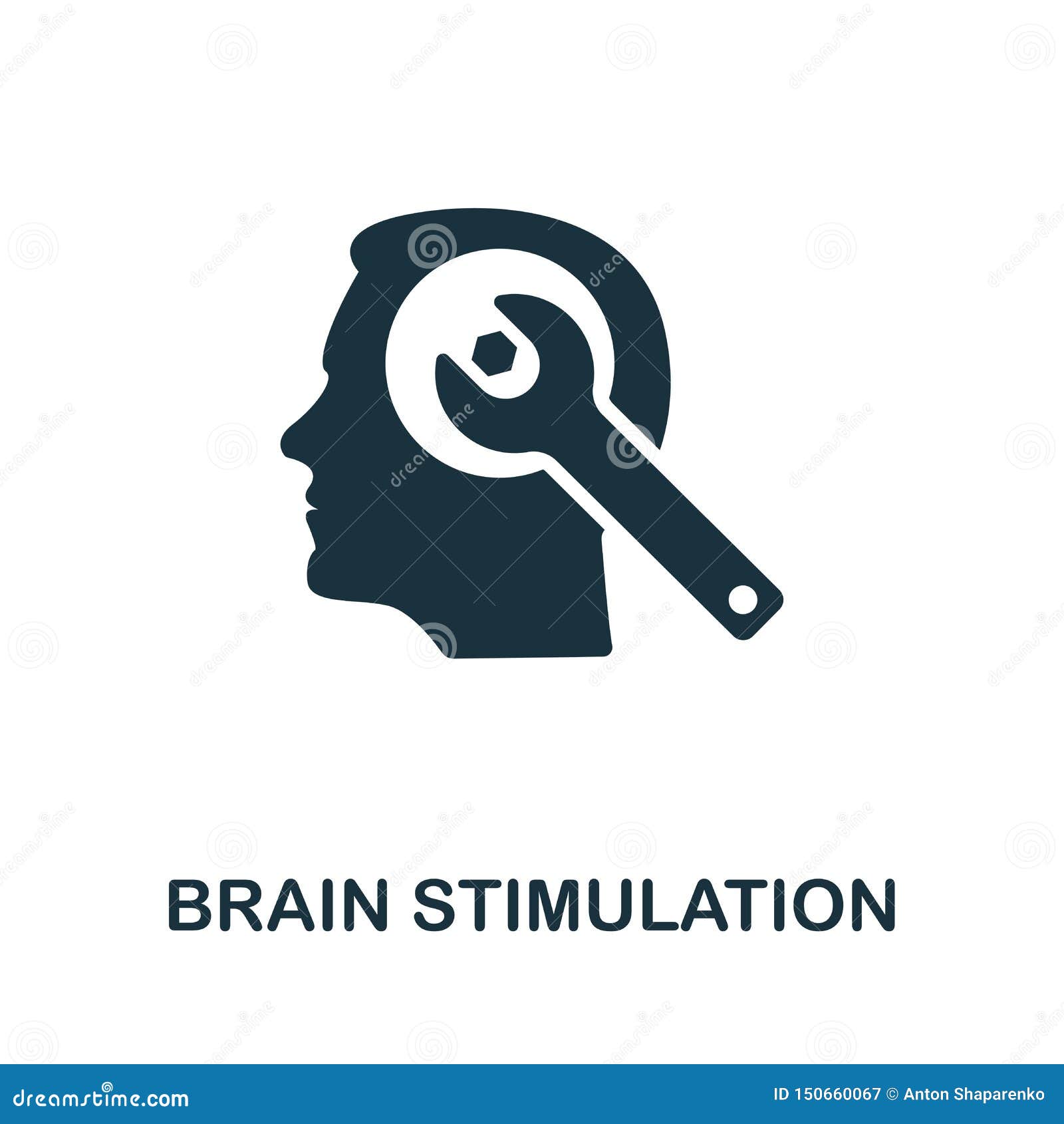 Brain Stimulation Vector Icon Symbol. Creative Sign from Biotechnology ...