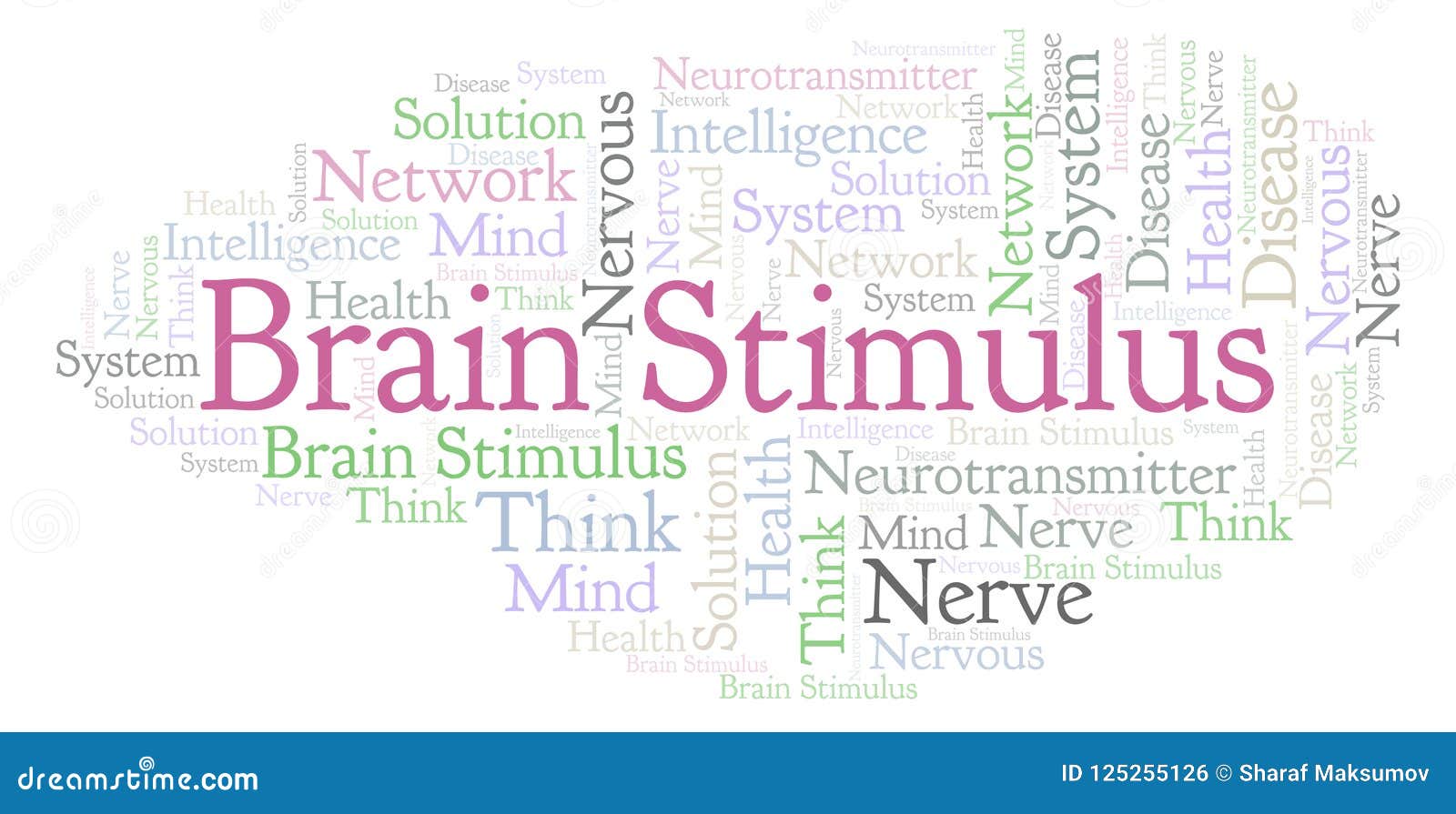 Brain Stimulus word cloud. stock illustration. Illustration of system ...