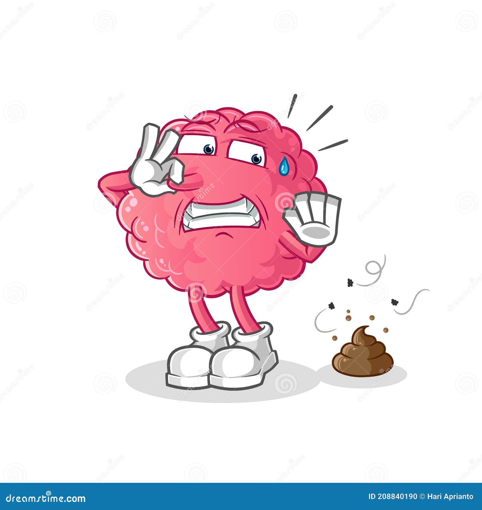 Brain with Stinky Waste Illustration. Character Vector Stock Vector ...