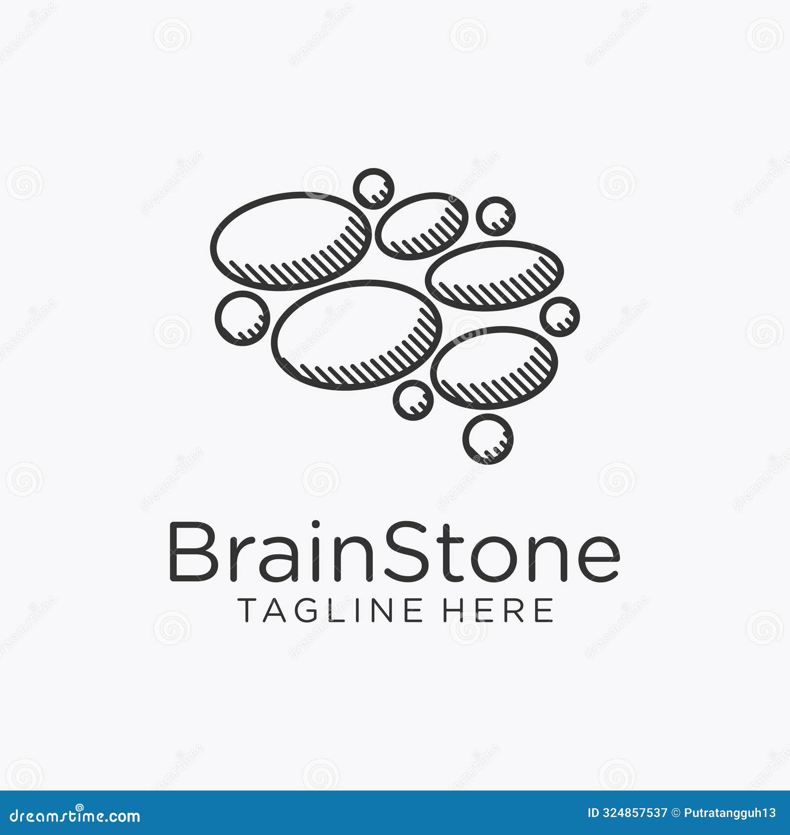 Brain Stone Logo Design Cartoon Vector | CartoonDealer.com #324857533