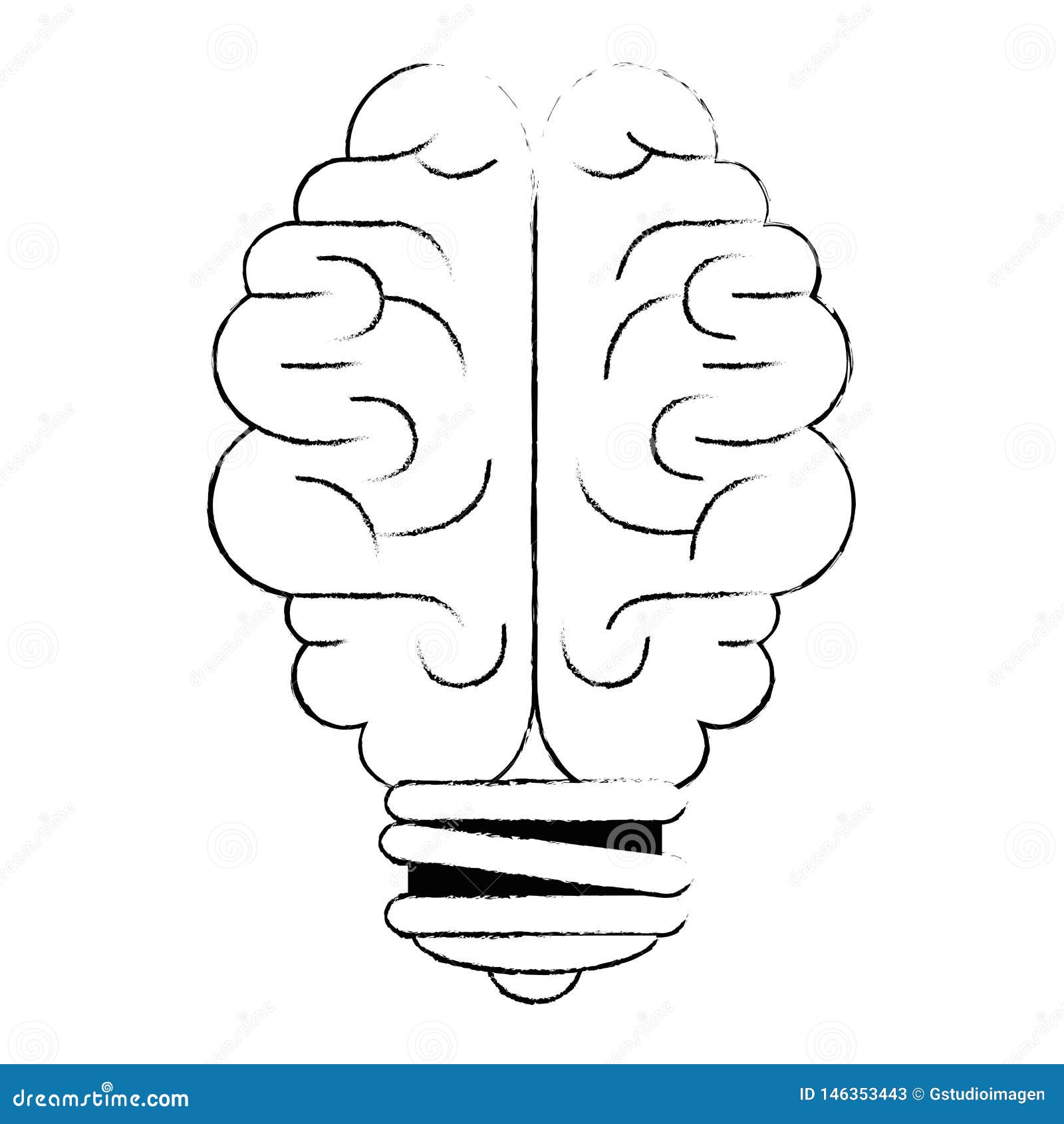 Brain storm bulb icon stock illustration. Illustration of flat - 146353443