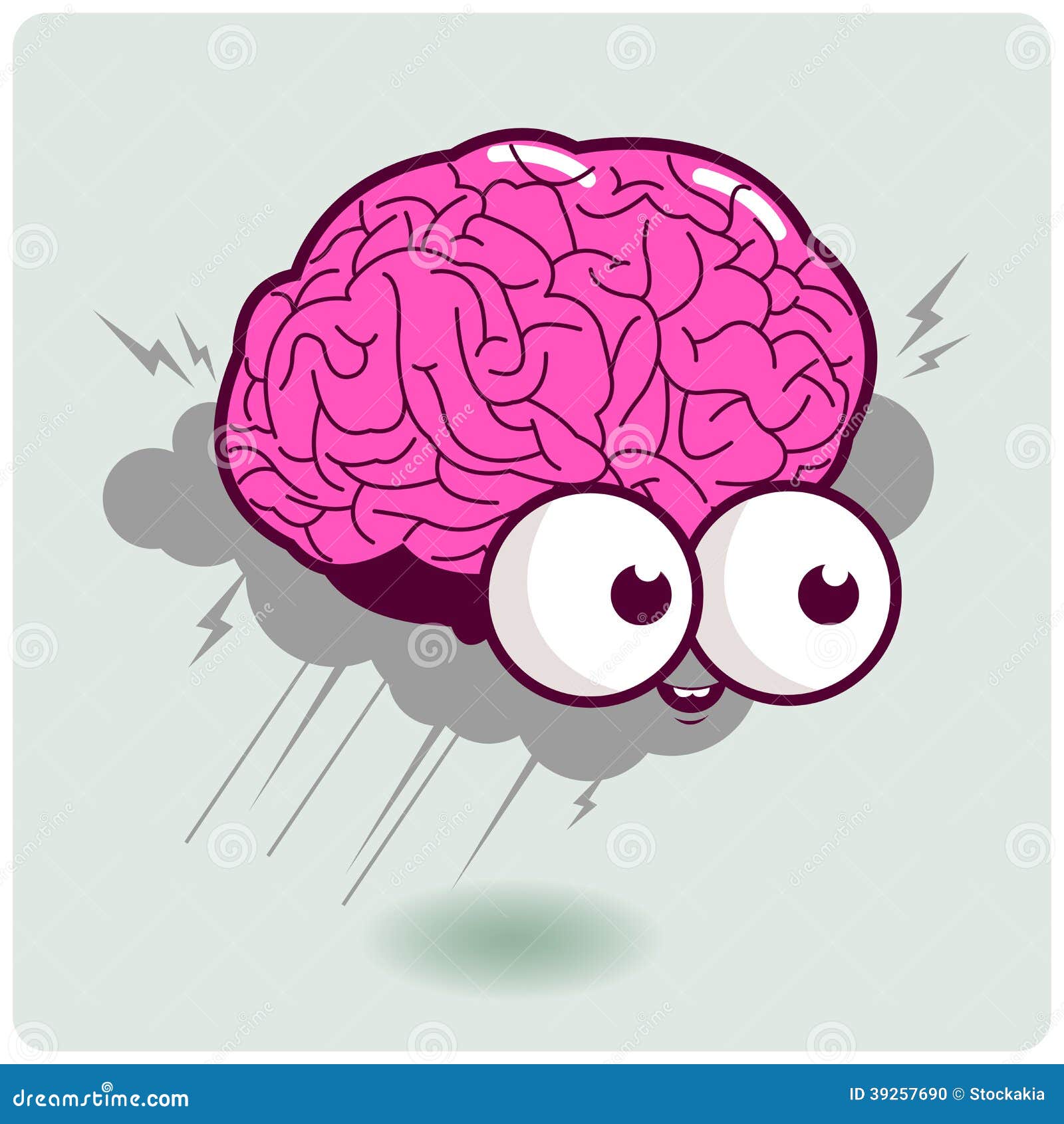 Cartoon Brain Storm Character. Vector Illustration Stock Vector ...