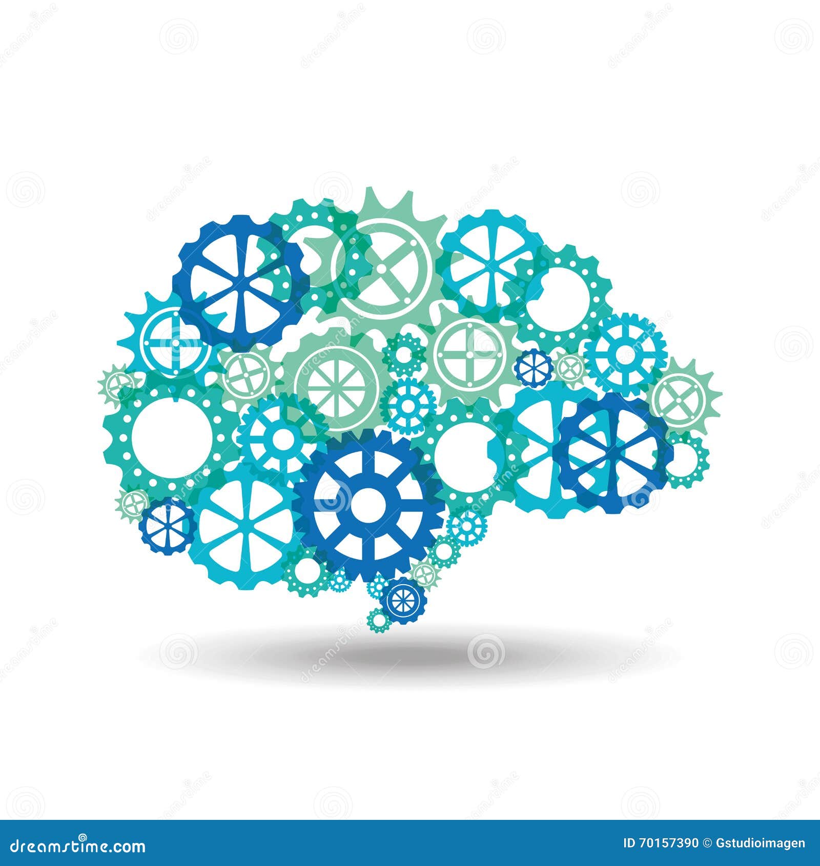 3D Brain With Storm Clouds And Frontal Lobe Highlighted Royalty-Free ...